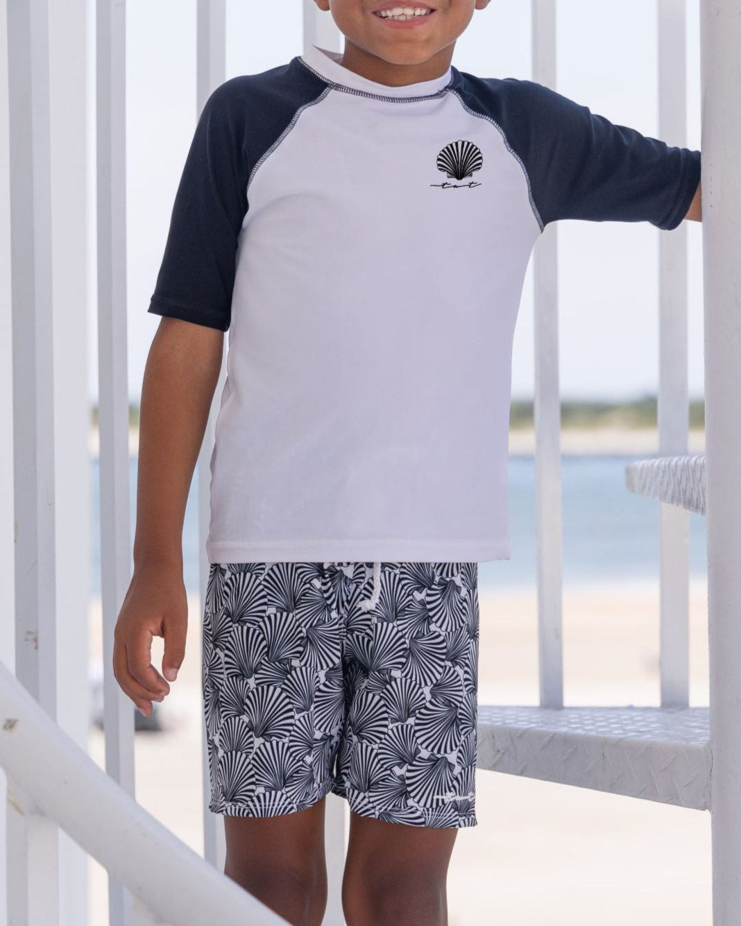 Seashell Boys Sun Shirt and Swim Trunks – Tidewater Tots